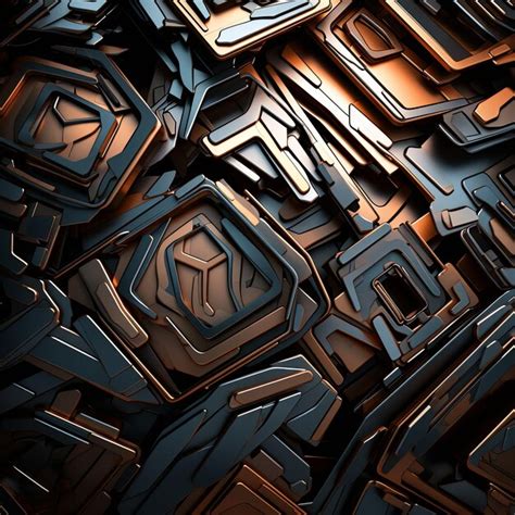 Abstract Futuristic Hexagonal Metallic Structure Metal Illustration Premium Ai Generated Image