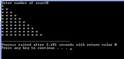 C Program For Half Pyramid Pattern