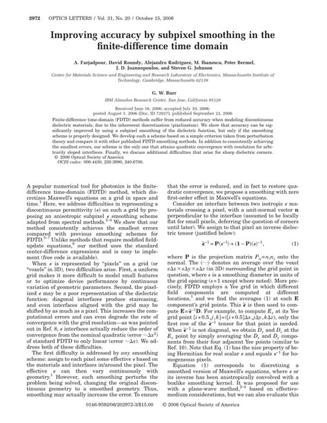Pdf Improving Accuracy By Subpixel Smoothing In The Finite Difference