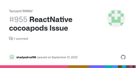 Reactnative Cocoapods Issue · Issue 955 · Tencentmmkv · Github