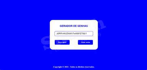 Gerador De Senhas Feito Em Html Css E Js Script Php Aqui Brasil