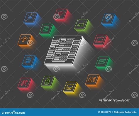 Network Technology Vector Illustration Stock Vector Illustration Of Center Infrastructure
