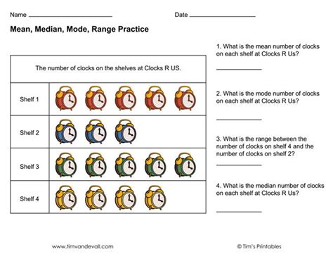 Mean Median Mode Range Worksheets PDF 3 Printable Worksheets Etsy