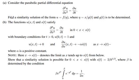 A Consider The Parabolic Partial Differential
