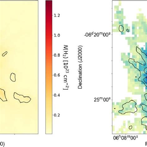 Maps Of Column Density Left Panel And Velocity Dispersion Right