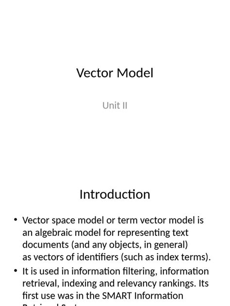 Vector Space Model Overview Pdf Technology And Engineering