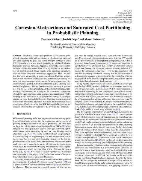 Pdf Cartesian Abstractions And Saturated Cost Partitioning In