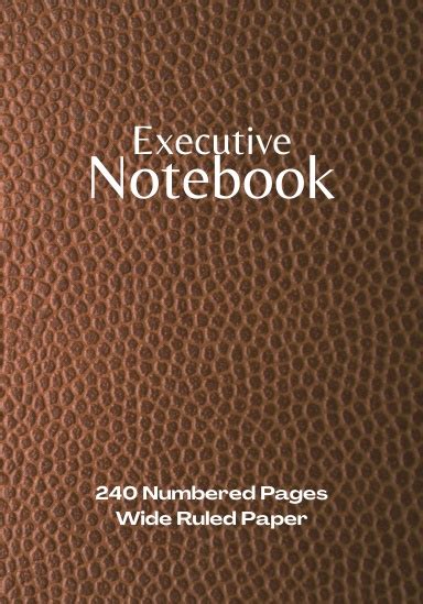 Coil Bound Wide Ruled Executive Notebook With Numbered Pages
