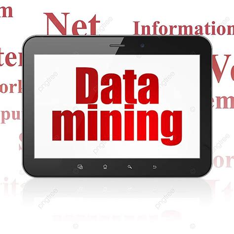Tablet Computer Displaying Data Mining Concept Word Program Tech Photo Background And Picture