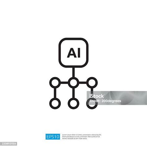 네트워크 구조로 연결된 노드가 있는 인공 지능 Ai를 나타내는 간단한 그래픽으로 데이터 처리 및 연결을 상징합니다 0명에 대한