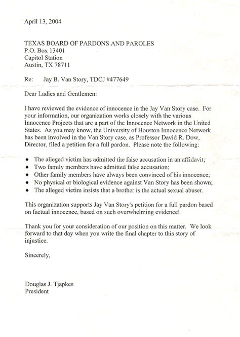 Support Letter Template For Parole