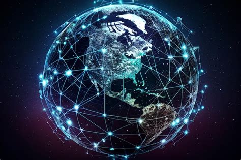 Premium Ai Image Global Network Connection Over Planet Earth