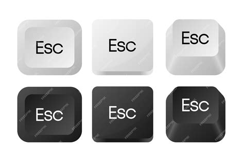 premium vector esc keyboard button icon of different types computer