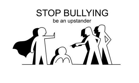 Outline And Silhouette Style Of People Stop Bullying Upstander And