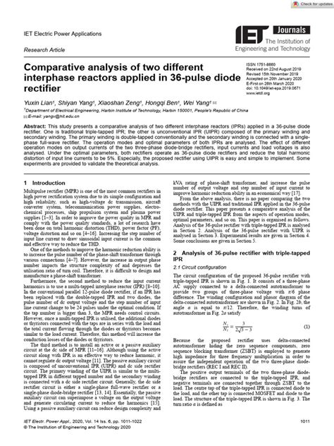 Iet Electric Power Appl 2020 Lian Comparative Analysis Of Two Different Interphase