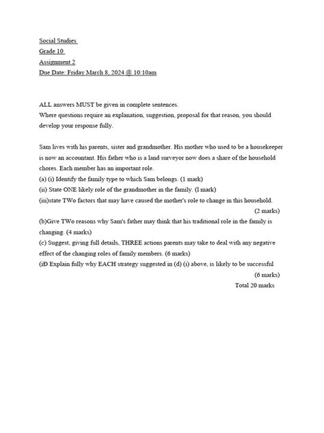 Social Studies Grade 10 Assignment 2 Pdf