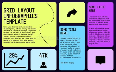 Grid Layout Ui Infographics Template For Simple Visual Presentation