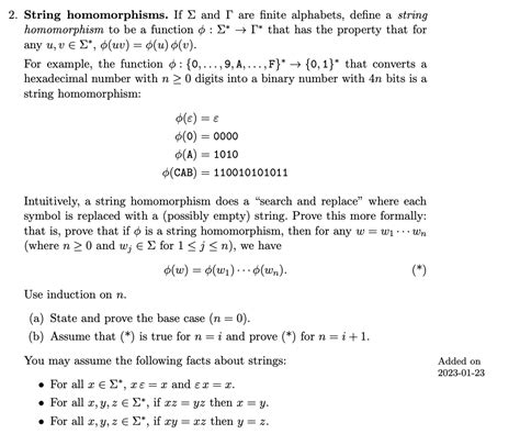 Solved String Homomorphisms If Σ And Γ Are Finite