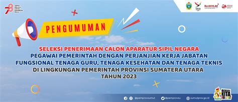 Pengumuman Hasil Seleksi Kompetensi PPPK JF Tenaga Kesehatan Dan Tenaga Teknis Provinsi Sumatera