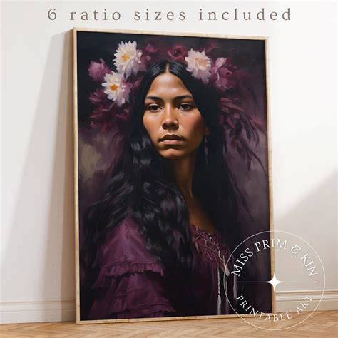 Printable Bohemian Portrait Ai Generated Printable Vintage Art
