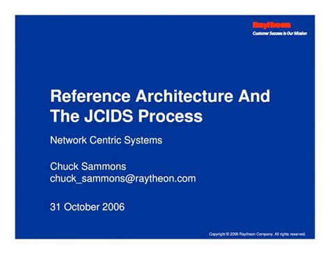 Pdf Reference Architecture And The Jcids Process · End To End