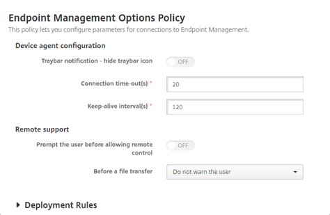 Endpoint Management Options Device Policy Citrix Endpoint Management