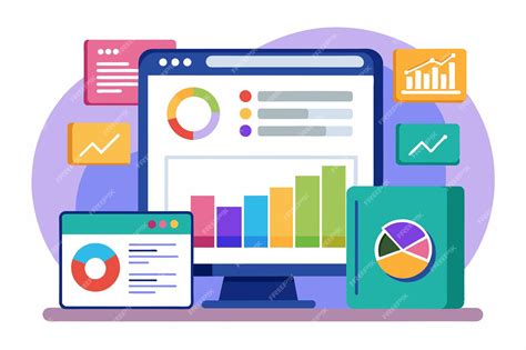 A Dualscreen Setup Displays Colorful Browser Statistics And Graphs