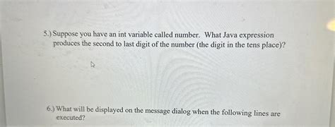 Solved 5 ﻿suppose You Have An Int Variable Called Number