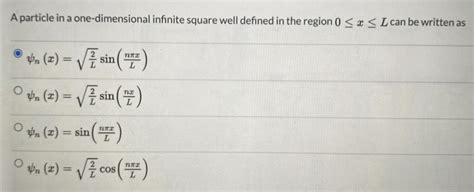 solved a particle in a one dimensional infinite square well