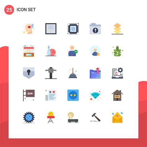25 Flat Color Concept For Websites Mobile And Apps Arrange Folder Stamp Files Encryption