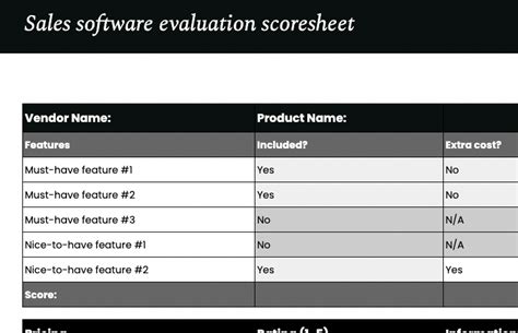 Software Evaluation Checklist