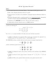 Hw Pdf IE Operations Research HW You Should Clearly State The Problem Number The