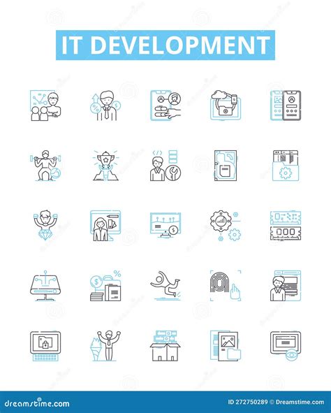 It Development Vector Line Icons Set It Development Software Coding