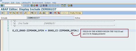 techsap customer exit screen exit me21n me22n me23n header