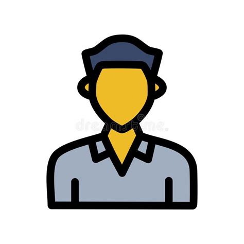 Avatar Man Vector Illustration Filled Design Editable Outline Icon