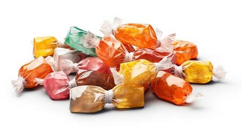 Premium Ai Image Isolated Candy Wrappers On White Background