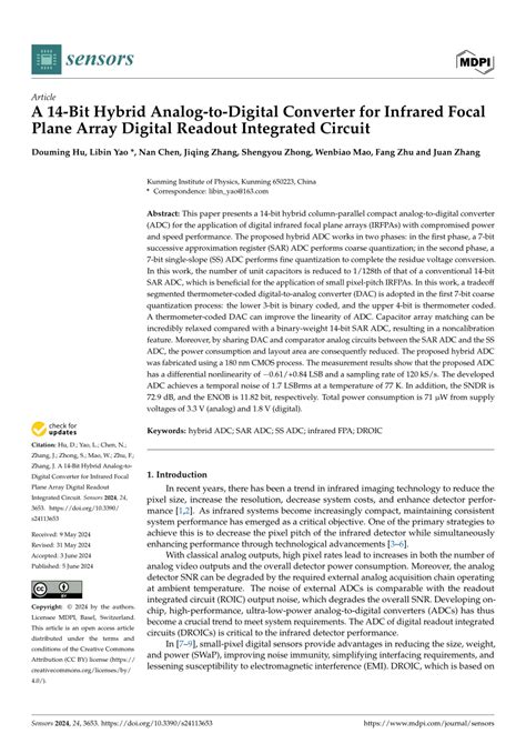 Pdf A 14 Bit Hybrid Analog To Digital Converter For Infrared Focal Plane Array Digital Readout