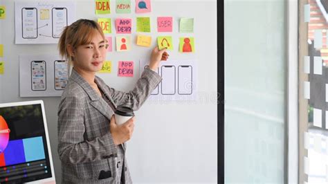 Female Web Developer Presenting Application Template Layout Framework