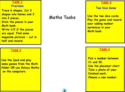 Maths Tasks Ms Tammy S Class