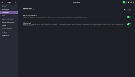 Gnome Tweaks Only Showing Minimal Extensions Options Under The Extensions Tab I Installed From