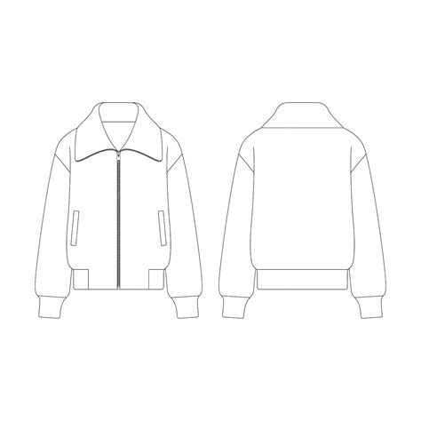 Premium Vector Template Women Fleece Cropped Fit Jacket Vector