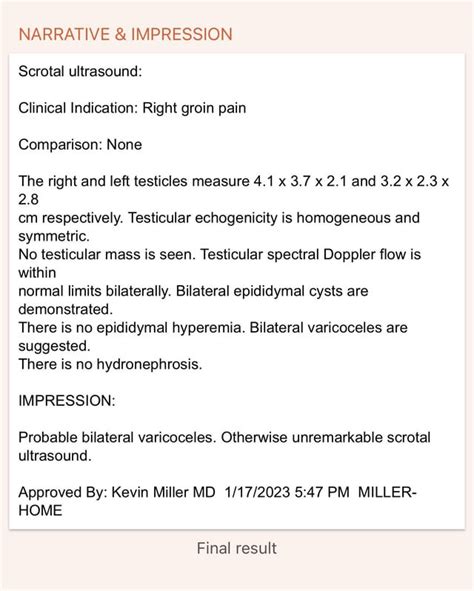 Post Embo 2 Weeks R Varicocele