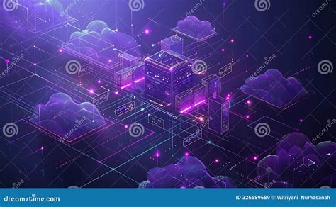 Cloud Computing Network And Data Center Stock Illustration Illustration Of Trends Online