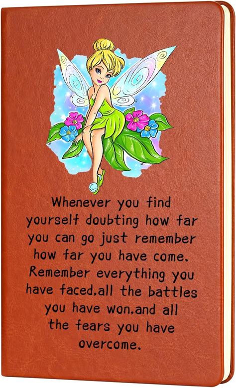 Amazon Com Tinkerbell Movie Fans Gifts Leather Notebook All You Need Is Faith Trust And A