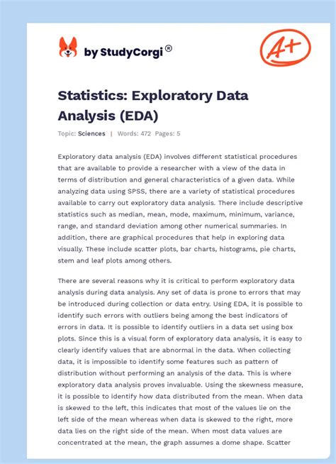Statistics Exploratory Data Analysis Eda Free Essay Example