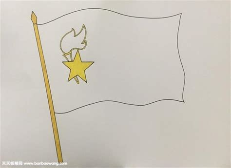 少先队队旗简笔画手绘 简笔画图片大全 普车都