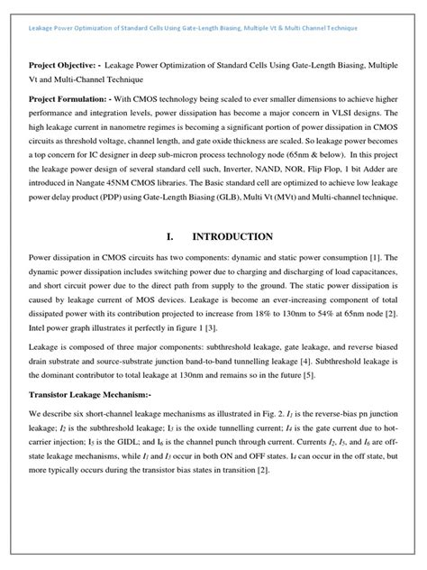 Pdf Leakage Power Optimization Using Gate Length Biasing And Multiple