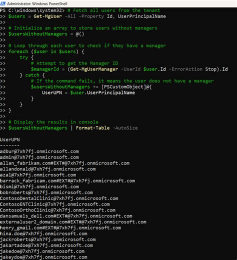 Fetch Microsoft 365 Users Without Managers Graph Powershell