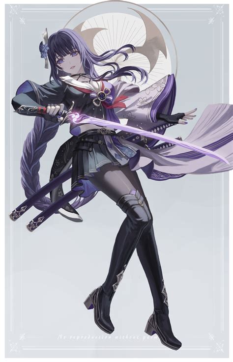 Raiden Shogun Genshin Impact Drawn By Xukong Danbooru