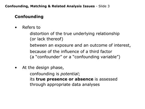 Ppt Confounding Matching And Related Analysis Issues Powerpoint